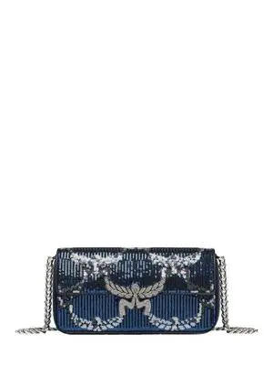 MCM Himmel Shoulder Bag In Sequin Monogram Leather