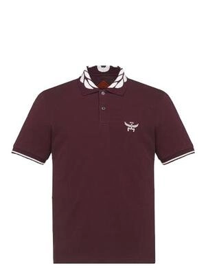 Mcm Laurel Logo Piqué Polo In Organic Cotton - Winetasting