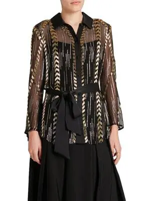 TEMPERLEY LONDON Viola Shirt - Black