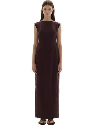 JOAEN Kelli Maxi Dress In Australian Merino - Plum