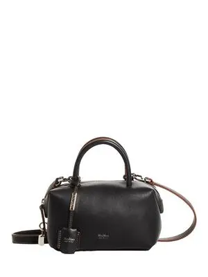 Max Mara Small Boston Leather Top Handle Bag - Black