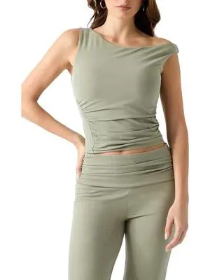 Guess Iliana One-shoulder Shirred Top - Green