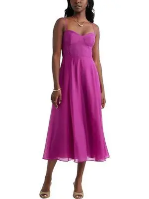 Chelsea28 Sweetheart Seamed Bodice Cocktail Dress - Purple Vintner