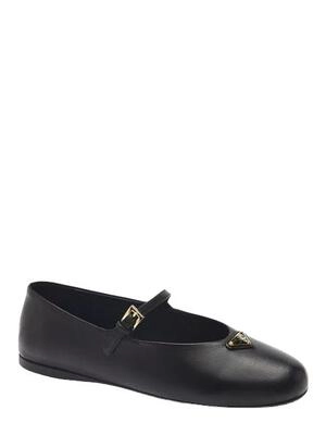 Prada Logo Mary Jane Flat - Nero