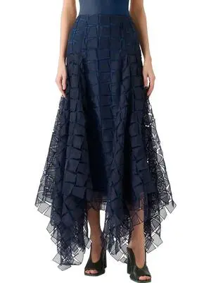Akris Trapezoid Organza Skirt - Navy