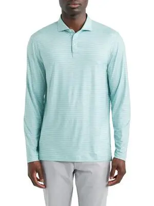 Johnnie-o Printed Track Stripe Long Sleeve Performance Polo - Sublime