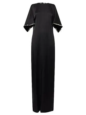 Stella McCartney Embellished Handkerchief Satin Maxi Dress - Black