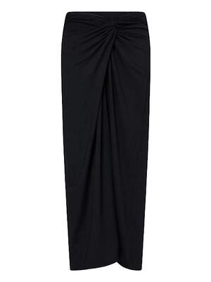 ME+EM Knotted Cotton-jersey Maxi Skirt - Black