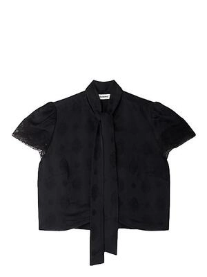 SANDRO Sandro Paisley Jacquard Crop Woven Top
