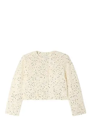 SANDRO Cropped Sequin Cotton Jacket 8