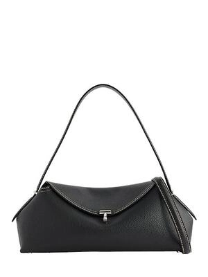 TOTEME T-lock Leather Shoulder Bag - Black