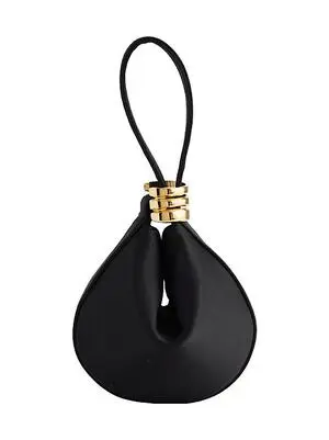 AMANU Mini Zambia Satin Pouchette Bag - Black
