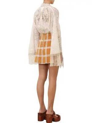 Zimmermann Sundance Embroidered Blouse - Ivory