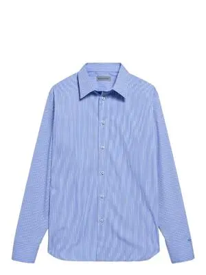 Balenciaga Striped Ultra Fine Technical Poplin Shirt - Blue