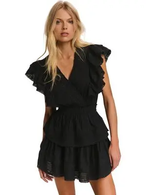 LoveShackFancy LoveShackFancy Gwen Heritage Embroidered Lace Mini Dress Multi Tie Dye