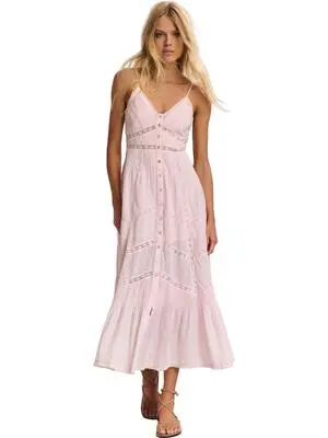 LoveShackFancy Esilda Heritage Cotton Midi Dress - Pink