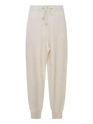 LoveShackFancy X Max&moi Wool-cashmere Joggers - White