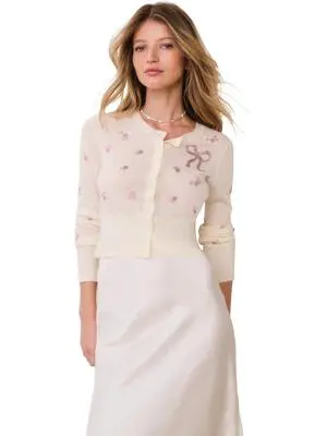 LOVESHACKFANCY LoveShackFancy Adeanne Secret Crush Wool Cardigan