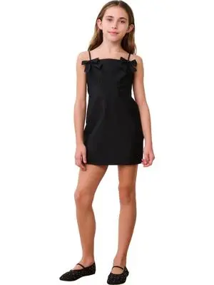 LoveShackFancy Tween Venta Bow Mini Dress - Black