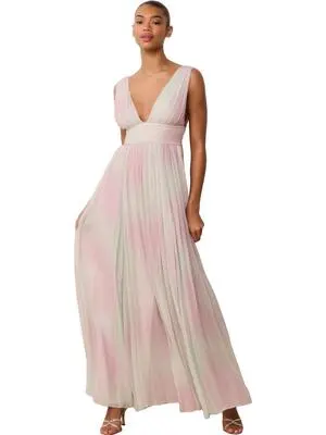 LoveShackFancy Madeleine Pastel Tie-dye Chiffon Maxi Dress - Misty Iris