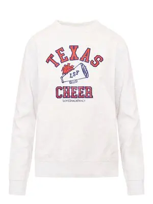 LoveShackFancy Texas Cheer" Pullover Sweatshirt - Grey