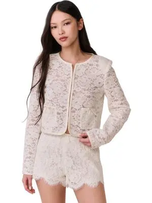 LoveShackFancy Lavendine Lace Shorts - Ivory