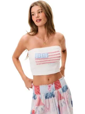 LoveShackFancy Deserae Sparkle Americana Tube Top - Pop Rocket