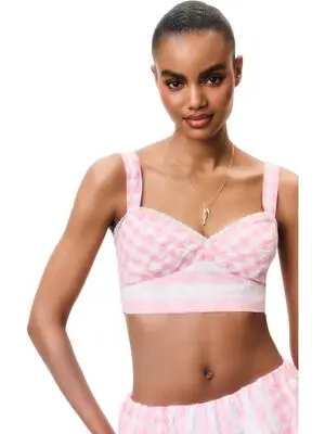 LoveShackFancy Ricky Seersucker Bralette Top - Watermelon Waves