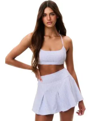 LoveShackFancy Hasna Tennis Print Active Skort - Blue Serve