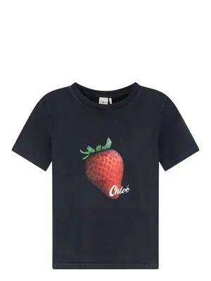 Chloé CHLOE Cotton T-Shirt With Strawberry Print Multicolor