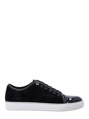 LANVIN Dbb1 Low-top Leather Sneakers With Gloss Cap Toe - Nero