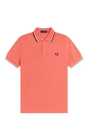 Fred Perry Cotton Logo Polo Shirt - Pink