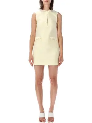 SELF-PORTRAIT Sleeveless Mini Dress With Bow Detail - Giallo