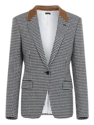 TOM FORD Cashmere Single-breasted Houndstooth Jacket - Black