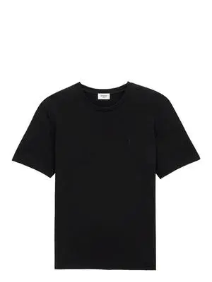 Saint Laurent Cassandre T-shirt In Piqu - Black