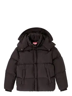 DIESEL® Hooded Quilted Puffer Jacket - Nero