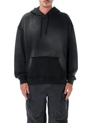 DIESEL® Diesel Distressed Cotton Hoodie With Logo Detail