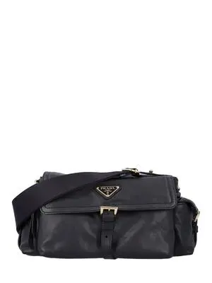 Prada PRADA Medium Leather Shoulder Bag Nero