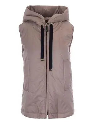 Max Mara MAX MARA THE CUBE Hooded Padded Quilted Vest Beige