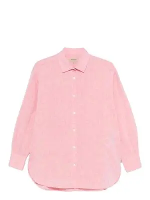 Woolrich Boyfriend Fit Linen Cotton Shirt - Rosso