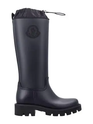Moncler Knee-high Waterproof Boots With Drawstring Fastening - Nero