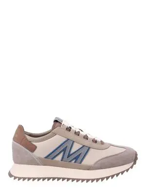 Moncler MONCLER Monogram-Embellished Leather And Nubuck Sneakers With Serrated TR Sole Beige