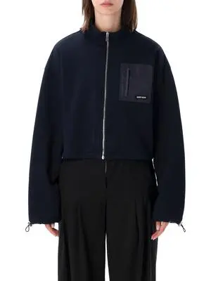 Miu Miu Boxy Zip-front Fleece Jacket - Blue