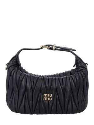 Miu Miu MIU MIU Quilted Lambskin Shoulder Bag Nero