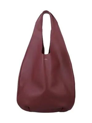 A.p.c. Structured Grained Leather Top Handle Handbag - Wine