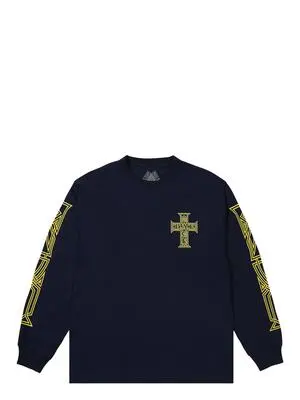 PALACE Y So Cross Long Sleeve Shirt - Blue