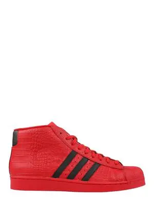 Adidas Pro Model Mid-top Sneakers With Croc Effect - Red