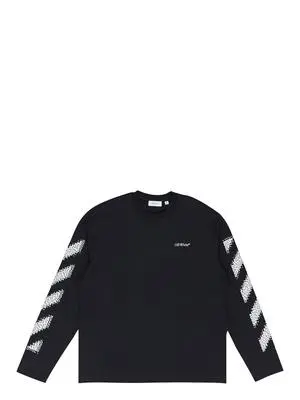Off-White Long Sleeve Diagonal Print T-shirt - Black