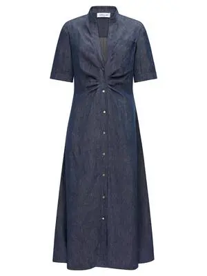 CALLAS MILANO SS25 Noor Button Front Shirt Dress Indigo
