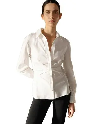 CALLAS MILANO Permanent Collection Savile Stretch Poplin Shirt - White
